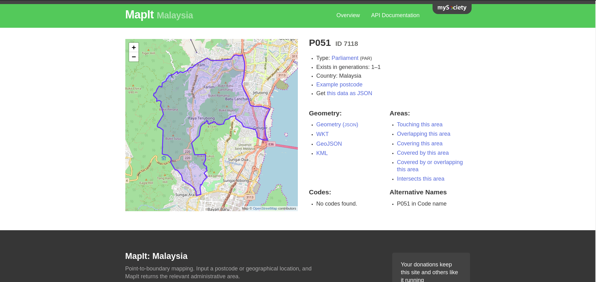 MapIt Screenshot — Sinar Project
